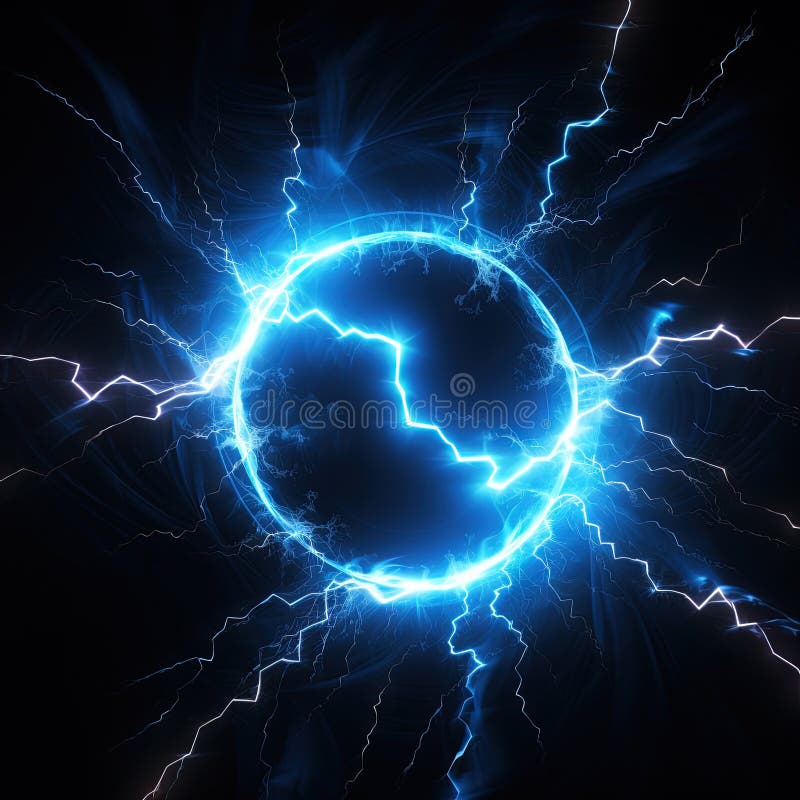 Lighting Flash in the Shape of Circle. Ring of Thunderstorm Lightning ...