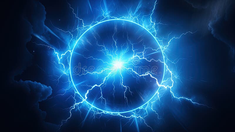 Lighting Flash in the Shape of Circle. Ring of Thunderstorm Lightning ...