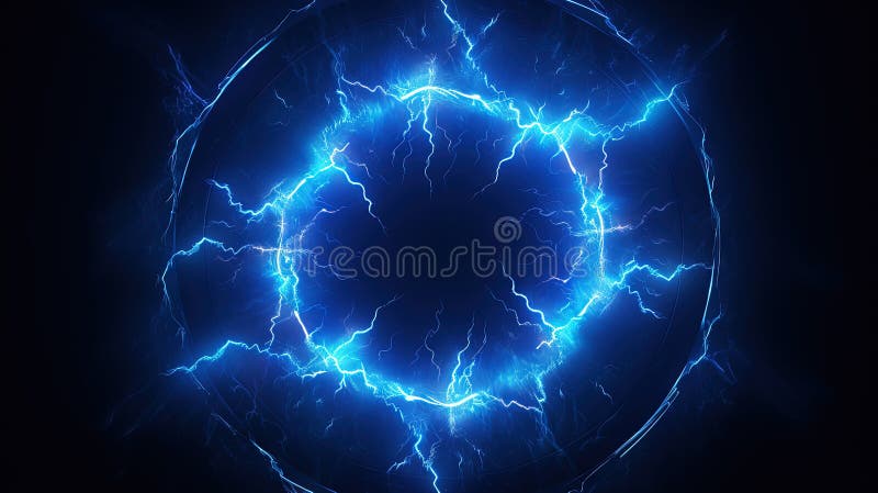 Lighting Flash in the Shape of Circle. Ring of Thunderstorm Lightning ...