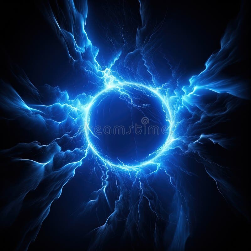 Lighting Flash in the Shape of Circle. Ring of Thunderstorm Lightning ...