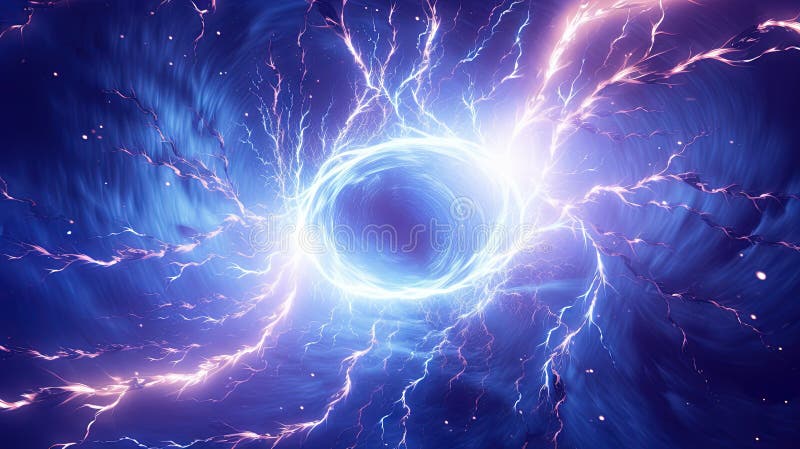 Lighting Flash in the Shape of Circle. Ring of Thunderstorm Lightning ...