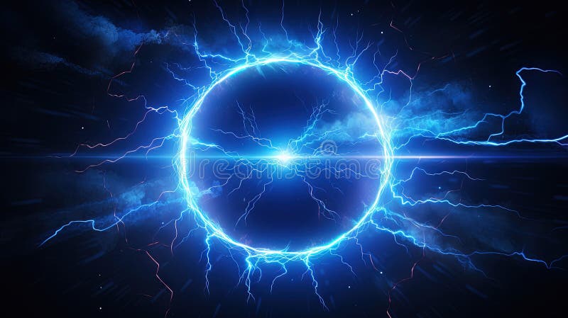 Lighting Flash in the Shape of Circle. Ring of Thunderstorm Lightning ...