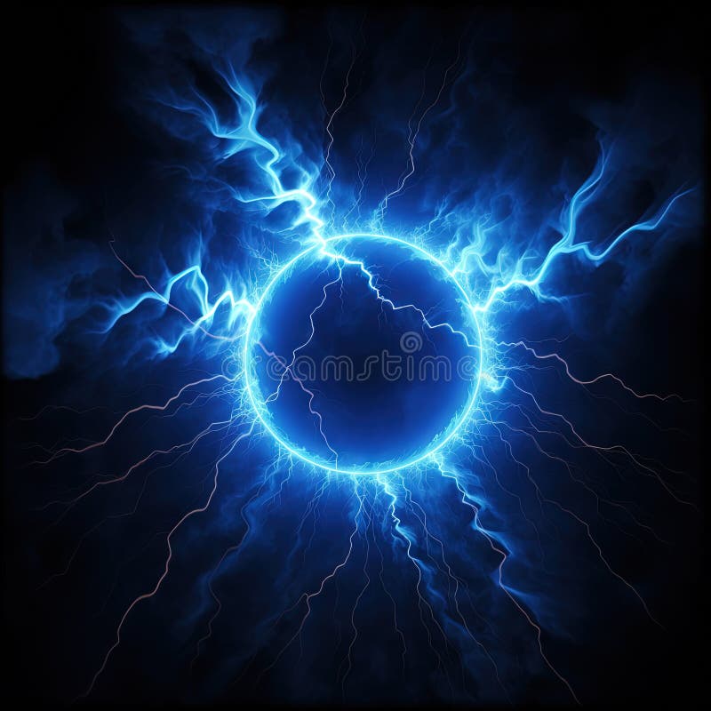 Lighting Flash in the Shape of Circle. Ring of Thunderstorm Lightning ...