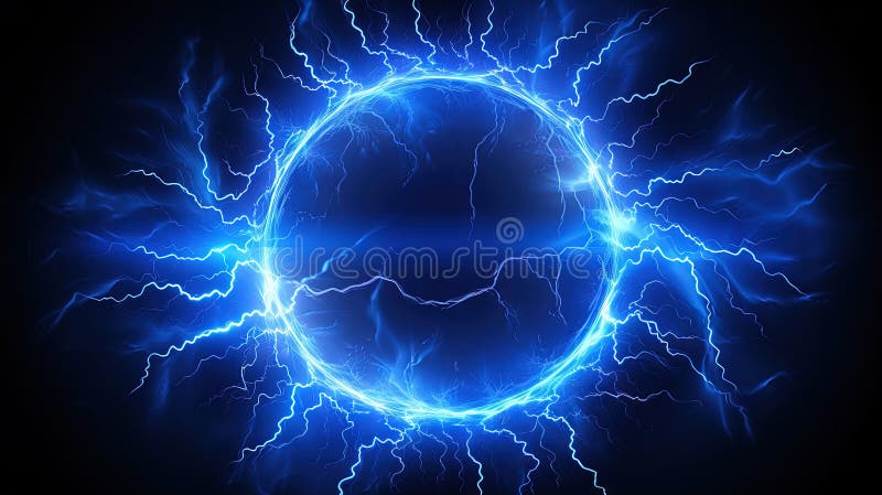 Lighting Flash in the Shape of Circle. Ring of Thunderstorm Lightning ...