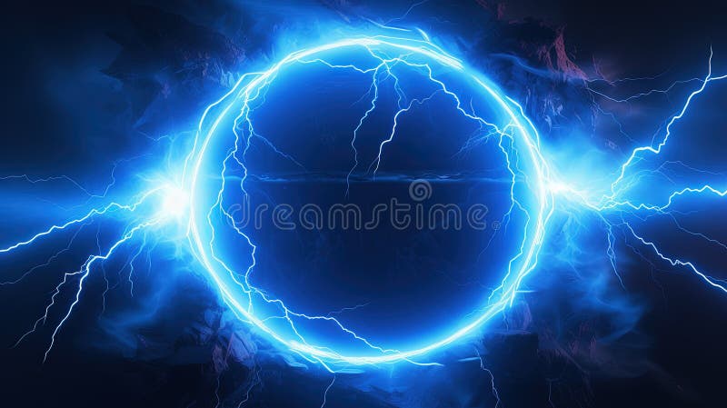 Lighting Flash in the Shape of Circle. Ring of Thunderstorm Lightning ...