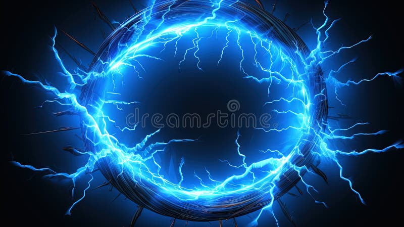 Lighting Flash in the Shape of Circle. Ring of Thunderstorm Lightning ...