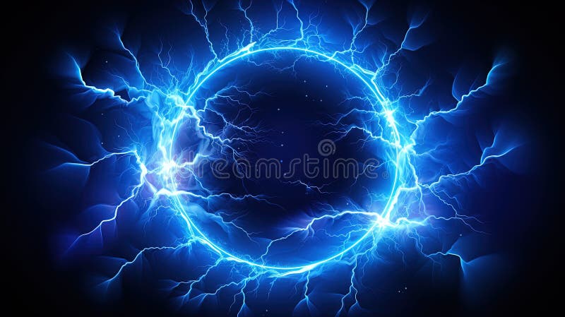 Lighting Flash in the Shape of Circle. Ring of Thunderstorm Lightning ...