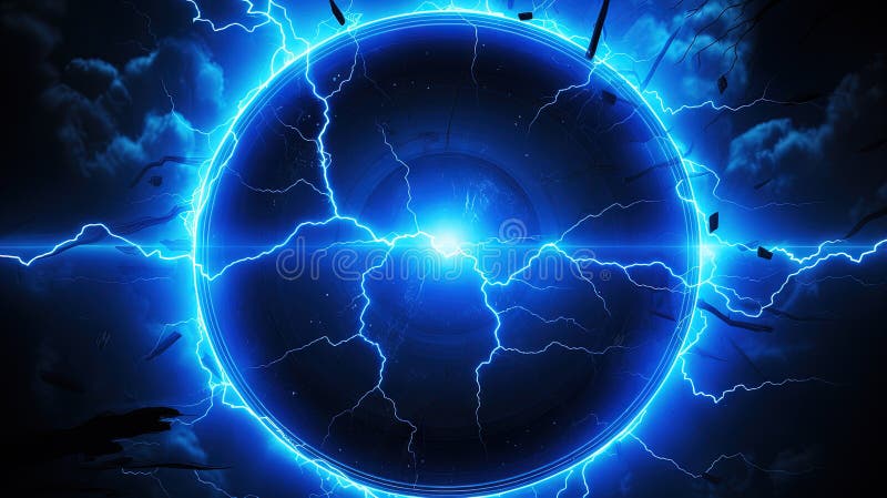 Lighting Flash in the Shape of Circle. Ring of Thunderstorm Lightning ...