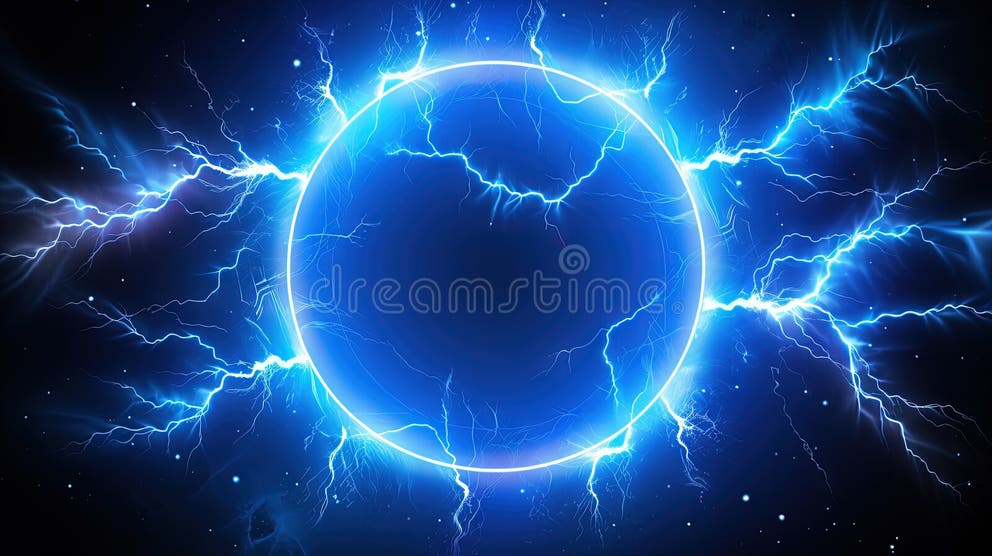 Lighting Flash in the Shape of Circle. Ring of Thunderstorm Lightning ...