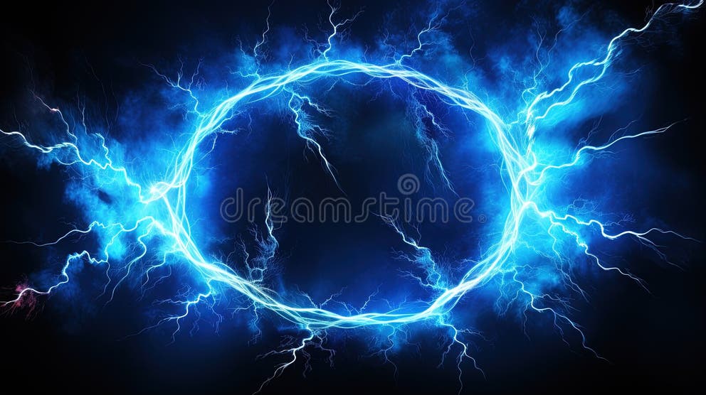 Lighting Flash in the Shape of Circle. Ring of Thunderstorm Lightning ...