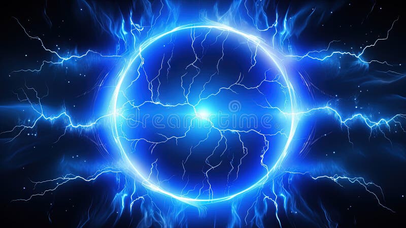 Lighting Flash in the Shape of Circle. Ring of Thunderstorm Lightning ...