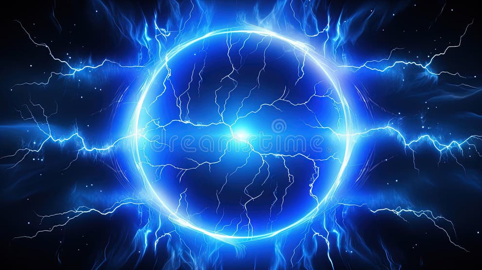 Lighting Flash in the Shape of Circle. Ring of Thunderstorm Lightning ...