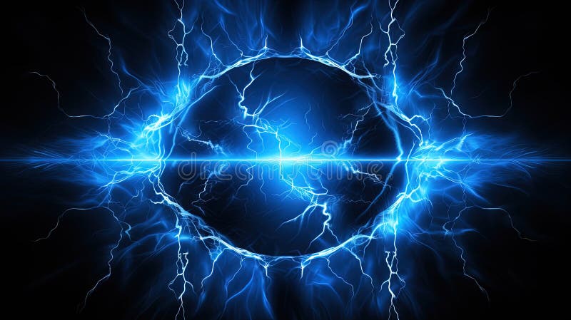 Lighting Flash in the Shape of Circle. Ring of Thunderstorm Lightning ...