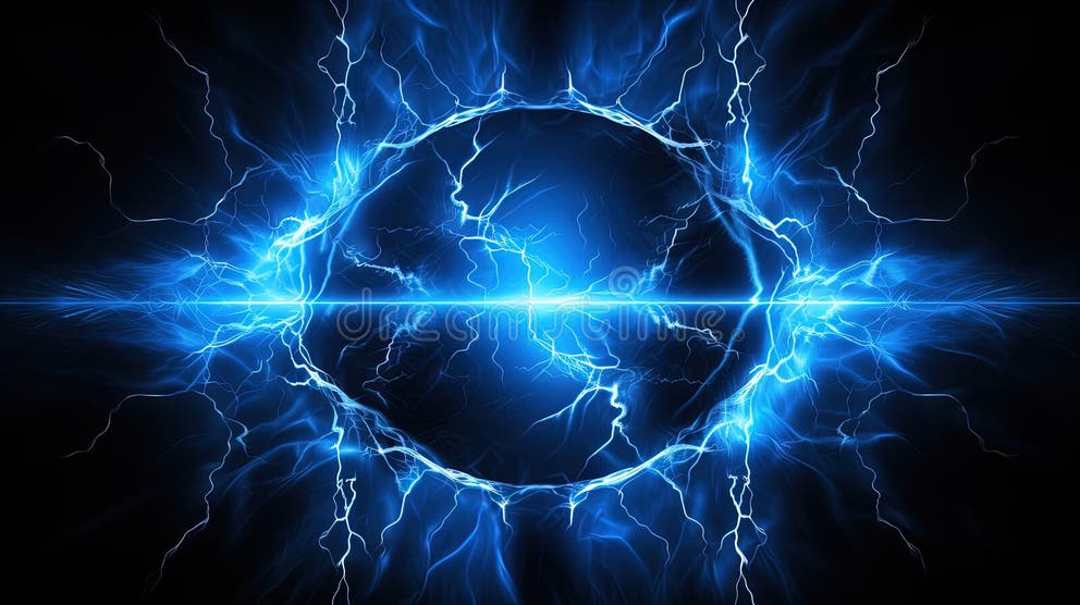 Lighting Flash in the Shape of Circle. Ring of Thunderstorm Lightning ...