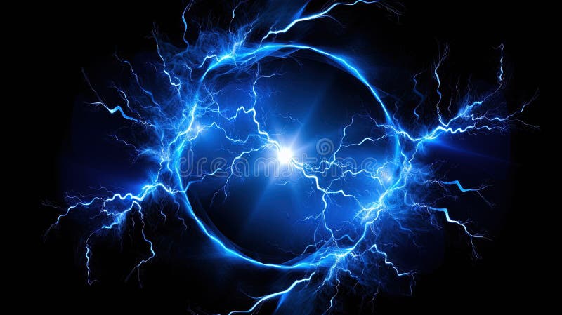 Lighting Flash in the Shape of Circle. Ring of Thunderstorm Lightning ...