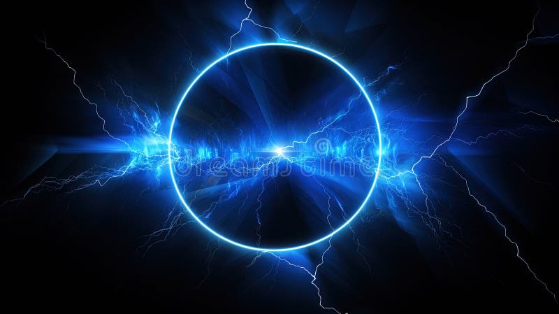 Lighting Flash in the Shape of Circle. Ring of Thunderstorm Lightning ...