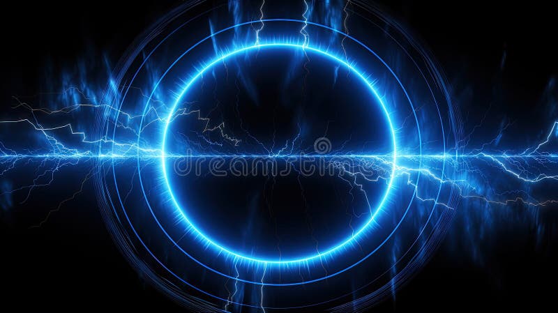 Lighting Flash in the Shape of Circle. Ring of Thunderstorm Lightning ...