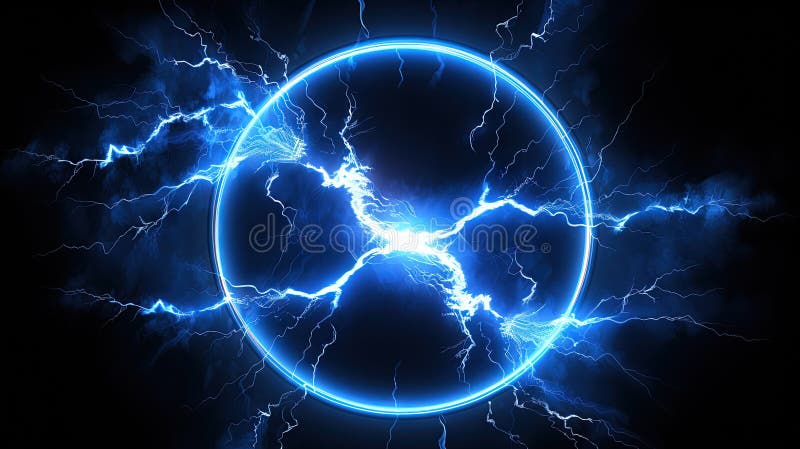 Lighting Flash in the Shape of Circle. Ring of Thunderstorm Lightning ...