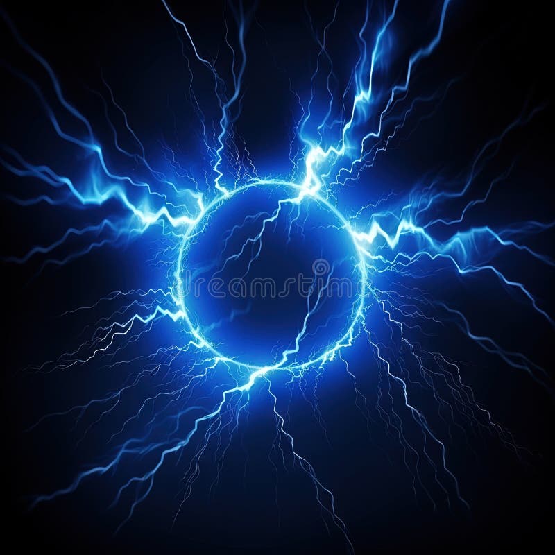 Lighting Flash in the Shape of Circle. Ring of Thunderstorm Lightning ...