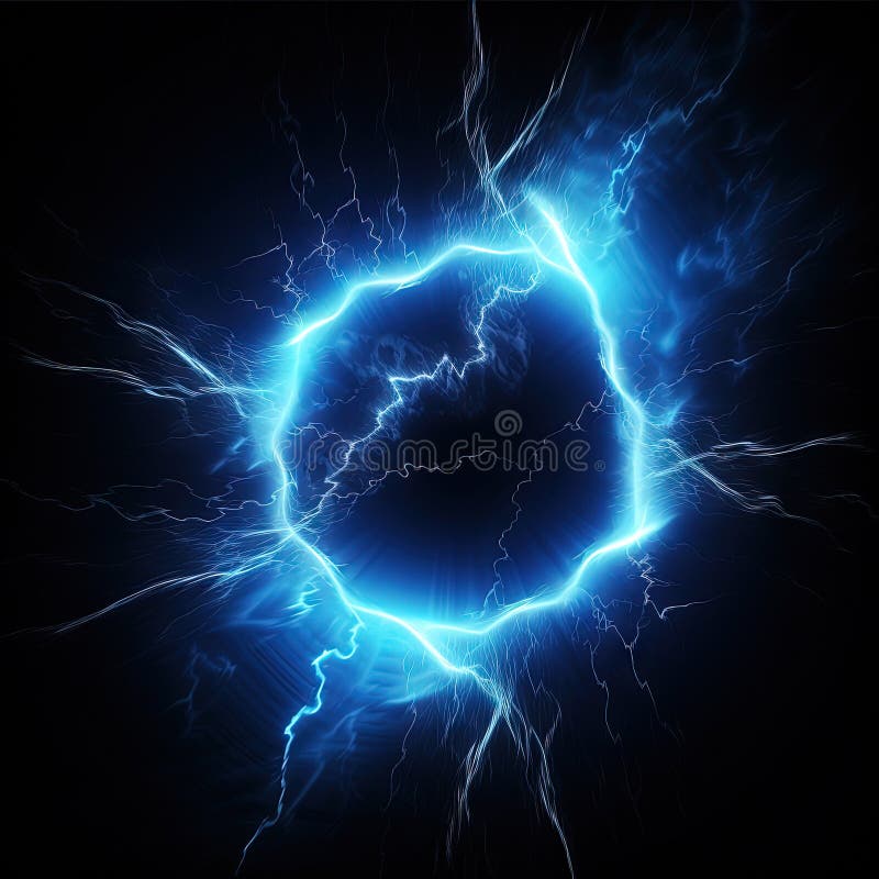 Lighting Flash in the Shape of Circle. Ring of Thunderstorm Lightning ...