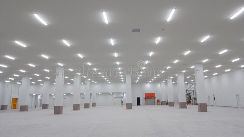 Lighting of food factory stock image. Image of hall - 277488101