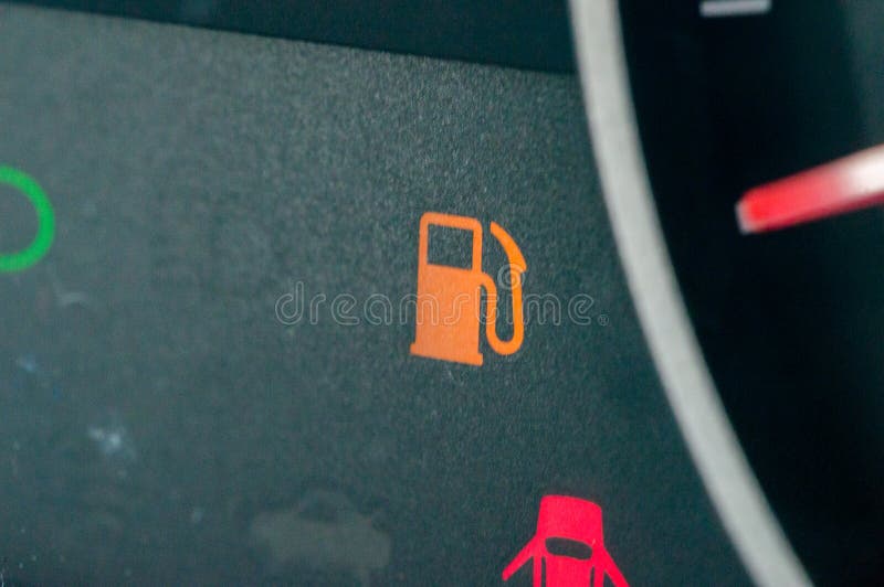 Lighting Fuel Reserve Indicator in the Car Stock Photo - Image of ...