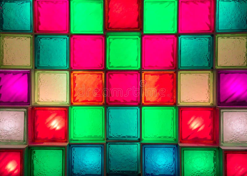 Lighting of the Glass Block. Mix Colour of the Glass Block. Stock Image ...