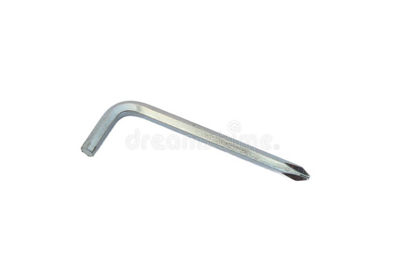 Silver Allen Wrench Angled Isolated on White Background Hardware Tool ...