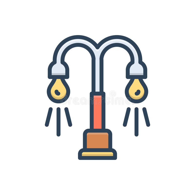 Color Illustration Icon for Lighting, Streetlight and Electric Stock ...
