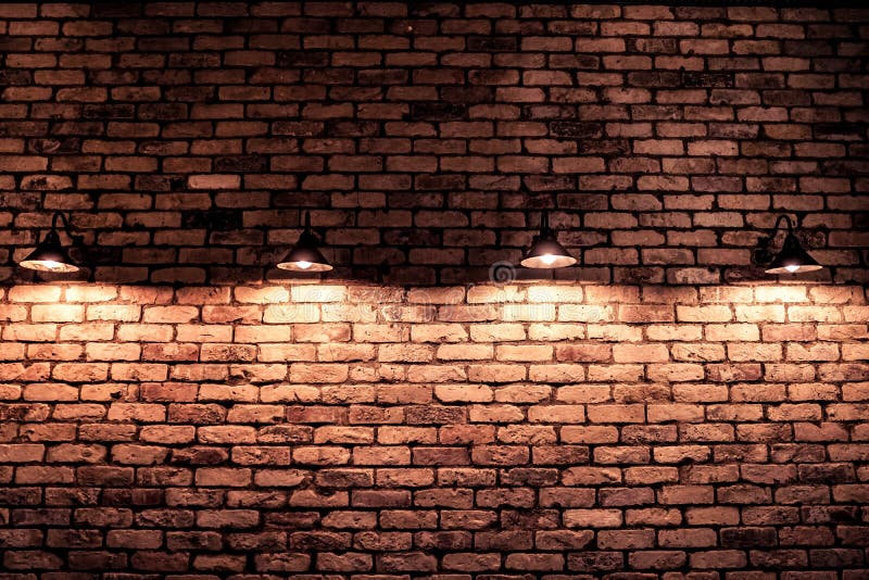 Lighting that Illuminates the Brick Wall Stock Photo - Image of mood ...