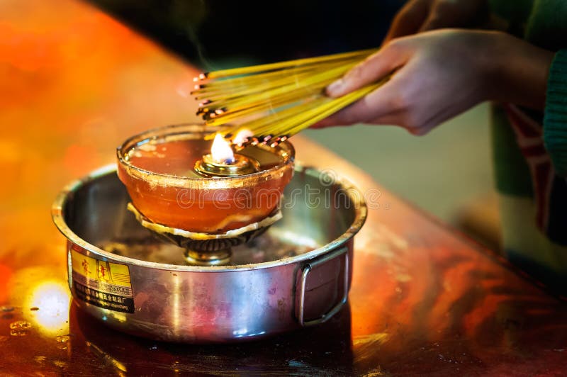 Incense Burning, Beijing stock image. Image of close - 11237567