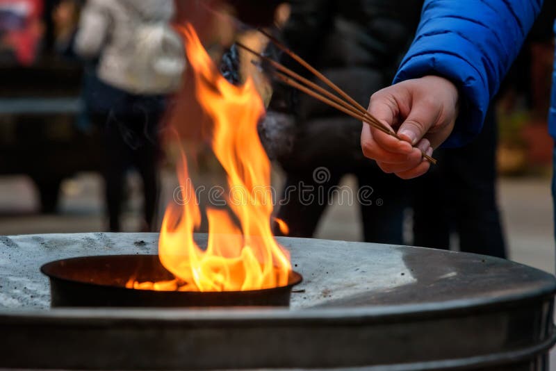 Lighting incense stock photo. Image of calm, aroma, relaxation - 609228