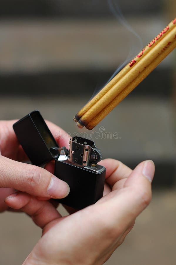 Lighting joss sticks stock image. Image of lighting, stick - 12417907