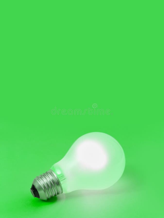 Lighting Lamp on Green Background Stock Photo - Image of abstract ...