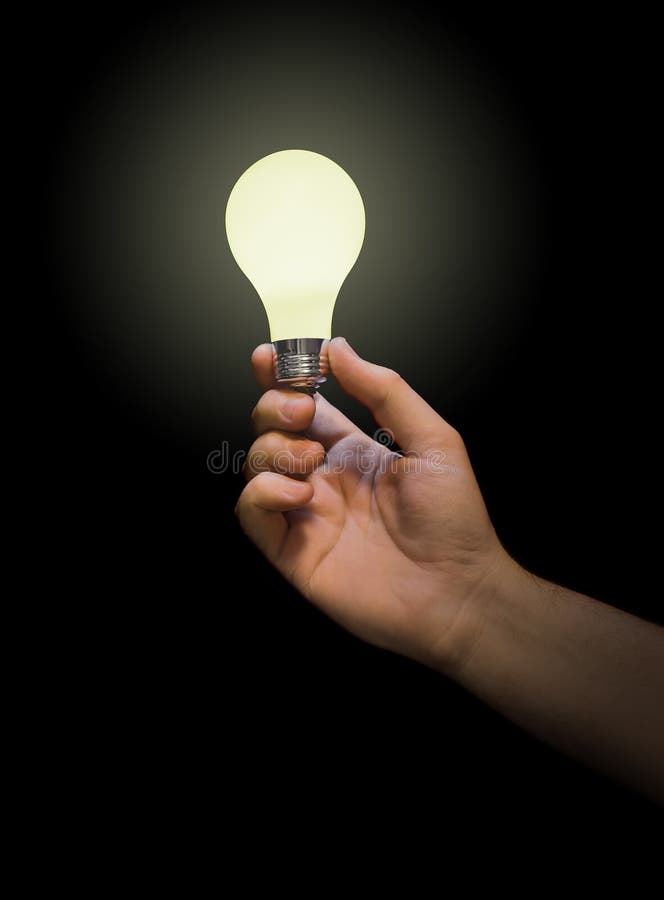 Lighting lamp in hand stock photo. Image of lighting - 210540700