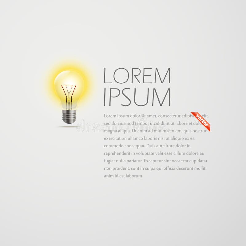 Lighting Lamp and a Text. Idea Stock Vector - Illustration of concept ...