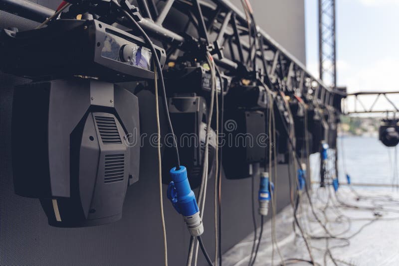 Lighting and Led Panel Technician Installing Professional Lighting ...