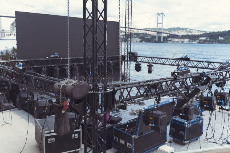 Lighting and Led Panel Technician Installing Professional Lighting ...