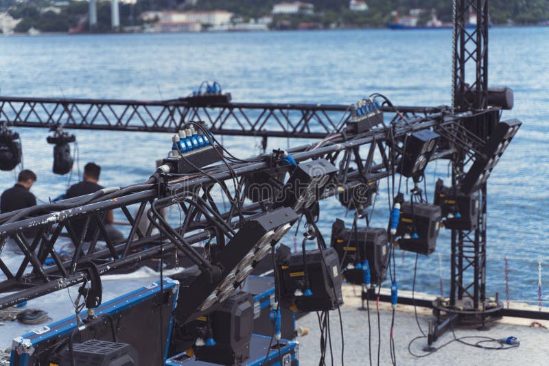 Lighting and Led Panel Technician Installing Professional Lighting ...