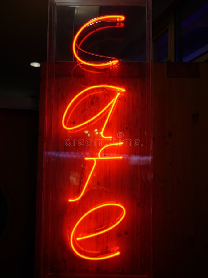 Lighting letters sign cafe stock photo. Image of lighting - 37886172