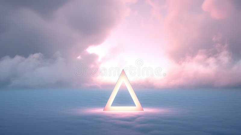 Lighting Line a Triangle in Cloud Background. Generative AI Weber. Stock Illustration ...