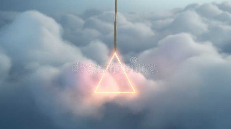 Lighting Line a Triangle in Cloud Background. Generative AI Weber. Stock Illustration ...