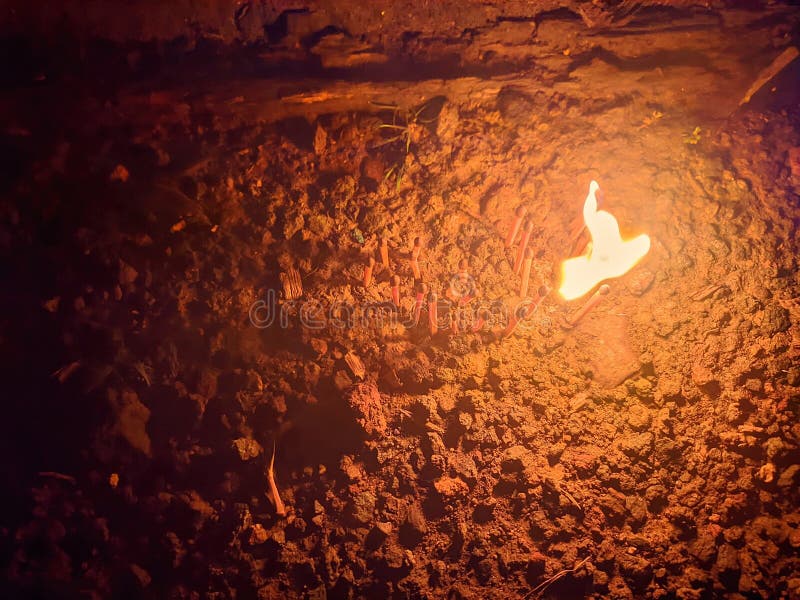 Lighting a Match at Night 1 Stock Photo - Image of wood, formation ...