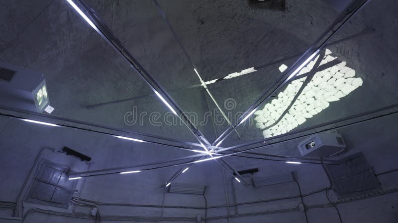 Lighting on Metal of Cone-shaped Tower Creates Captivating Effect Stock ...