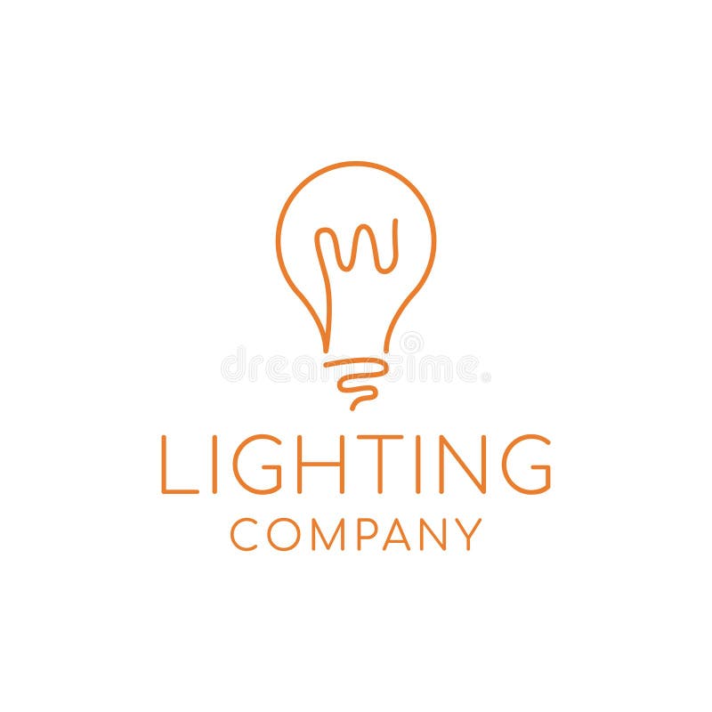 Lighting Monoline Logo Design Vector for Business Stock Vector ...