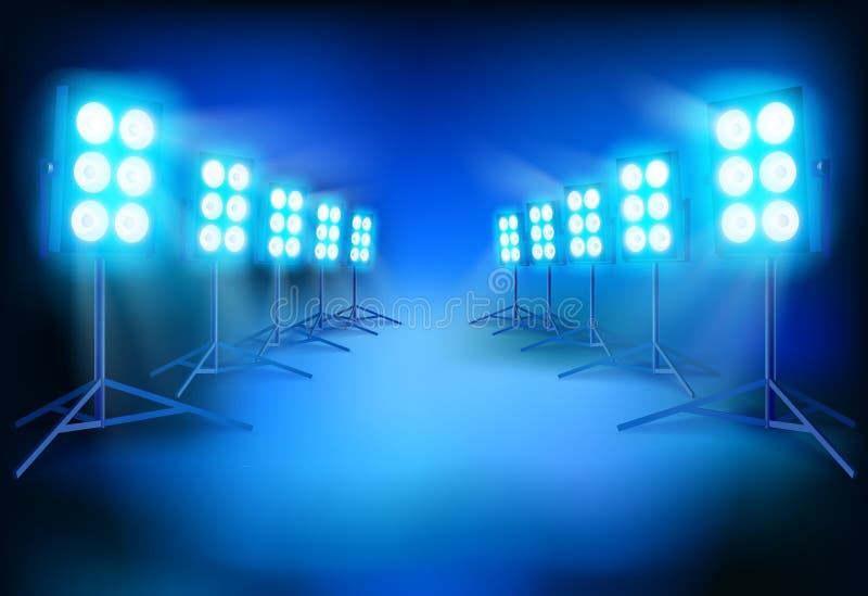 The Lighting on a Movie Set. Vector Illustration. Stock Vector ...