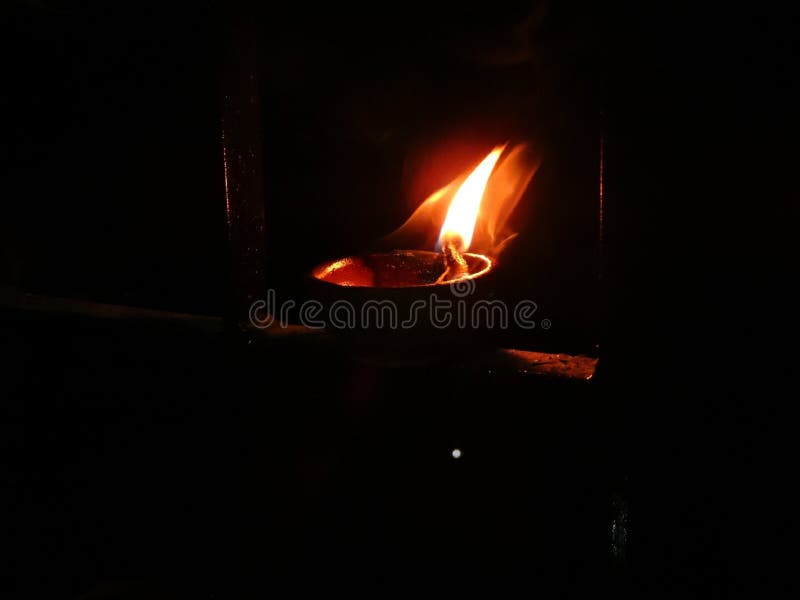 Lighting of Mud Lamp in Diwali Stock Photo - Image of lighting, fire ...