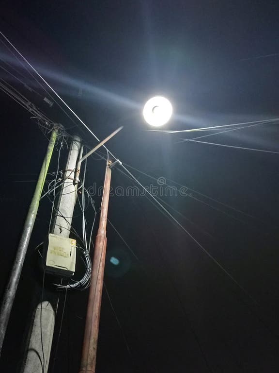 Lighting Night Power Pole Light Stock Photo - Image of night, lighting ...