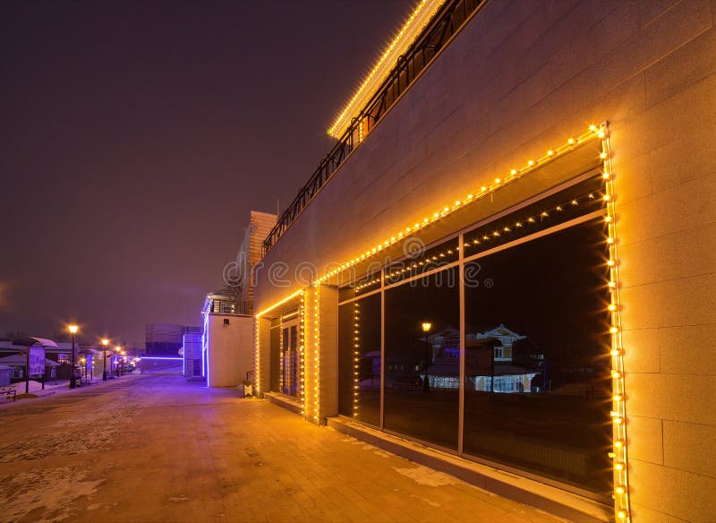 Lighting outside building stock image. Image of nighttime - 23854447