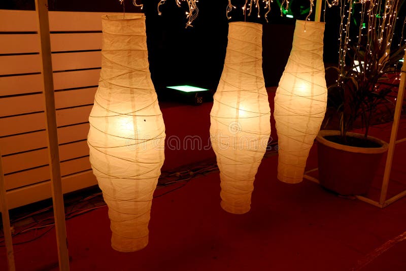 Lighting in Paper Lantern Decoration Stock Image - Image of lights ...